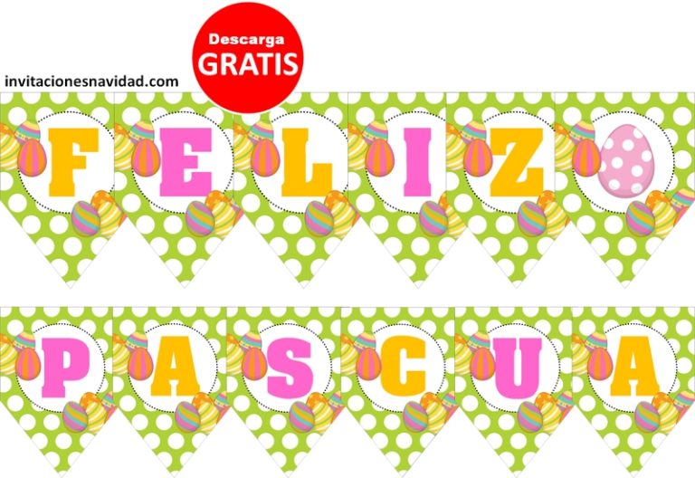 Banderines de Pascua gratis para descargar en PDF | Feliz Pascua